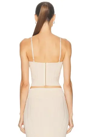 FLEUR DU MAL Rib Darted Cami Top - Tahini