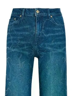 LoveShackFancy Dessa Embellished Jeans - Blue