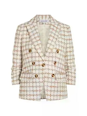Veronica Beard Checked Double-breasted Tweed Jacket