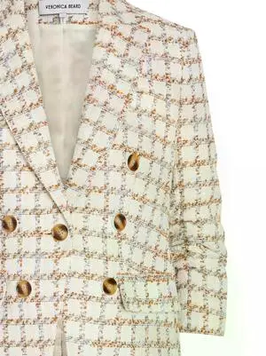 Veronica Beard Checked Double-breasted Tweed Jacket
