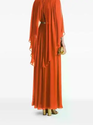 Alberta Ferretti V-neck Belted Maxi Dress