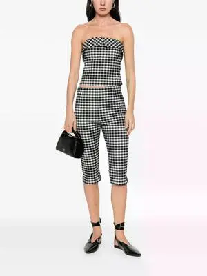 Posse Chiara Gingham Capri Pants - Black