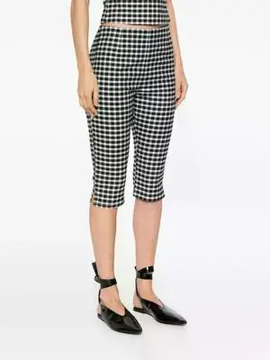 Posse Chiara Gingham Capri Pants - Black