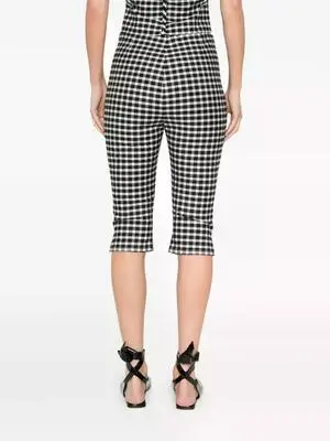 Posse Chiara Gingham Capri Pants - Black