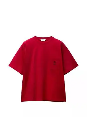Versace Embroidered Cotton-jersey T-shirt - Red