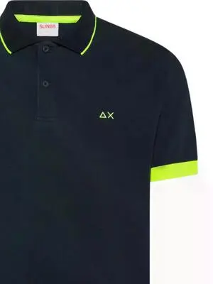 SUN 68 Piping-detail Short-sleeve Polo Shirt - Blue