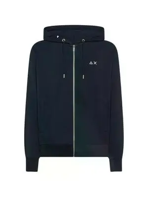 SUN 68 Logo-embroidered Zip Hoodie - Blue