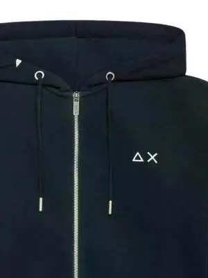 SUN 68 Logo-embroidered Zip Hoodie - Blue