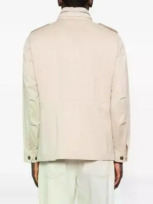 MOORER Denver Buttoned Pocketed Jacket - Neutrals