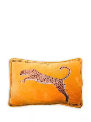 LES-OTTOMANS Leopard-motif Cushion - Orange