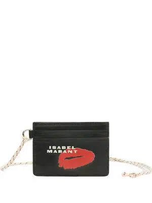 Isabel Marant Étoile Logo-detail Leather Card Holder - Black