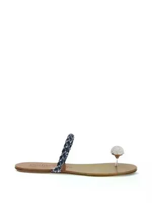 PEDRO GARCIA Pipa Braided Diamanté Sandals - Blue