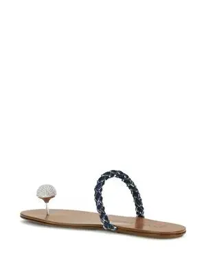 PEDRO GARCIA Pipa Braided Diamanté Sandals - Blue