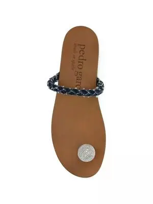 PEDRO GARCIA Pipa Braided Diamanté Sandals - Blue