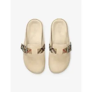 Burberry Urchin Suede Clogs - Cream