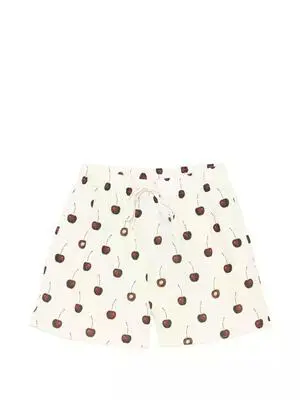 Stine Goya Cherry-print Drawstring Shorts - Neutrals