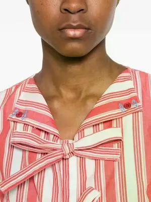 Stine Goya Striped Tie-front Sleeveless Top - Red