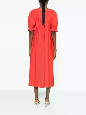 Stine Goya Ruffled Midi Dress - Red