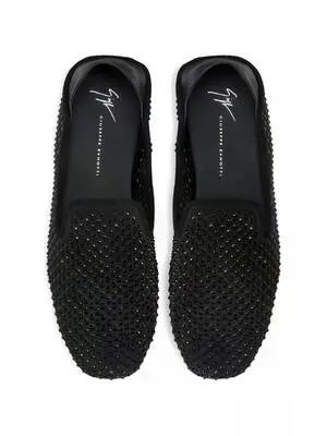 GIUSEPPE ZANOTTI Perforated Rhinestone Loafers