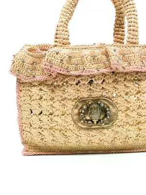 Kurt Geiger Embellished Ruffled Tote - Neutrals