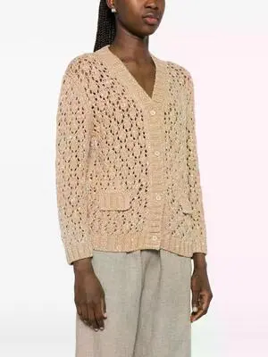 Fabiana Filippi Openwork Flap-pockets Cardigan