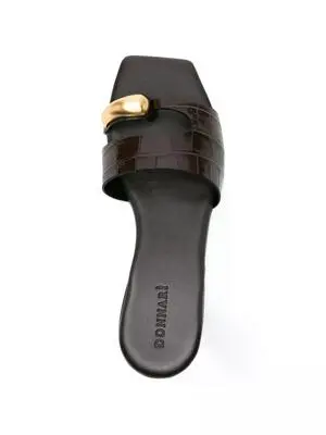 DONNARÌ Croc-effect Flat Sandals