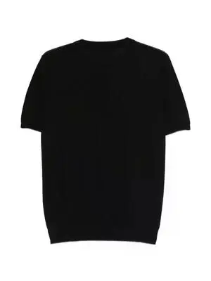 KANGRA Cotton Short-sleeve Sweater - Black