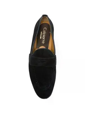 CALPIERRE Penny-strap Leather Loafers - Blue