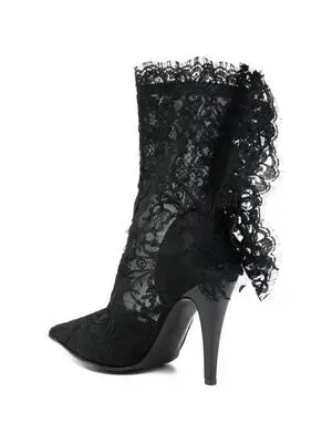 Alexander McQueen Heron Lace-trimmed Stiletto Boots