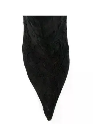 Alexander McQueen Heron Lace-trimmed Stiletto Boots