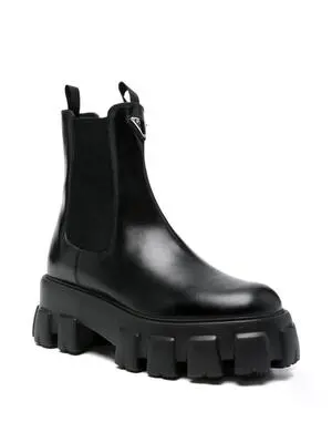 Prada Monolith Leather Chelsea Boots