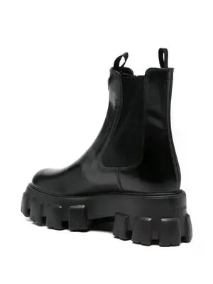 Prada Monolith Leather Chelsea Boots
