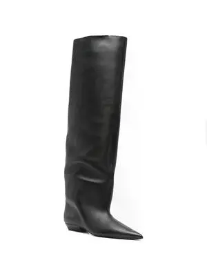 JIL SANDER Leather Knee-high Boots - Black