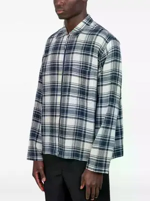 Universal Works Zipped Plaid Shirt - Blue