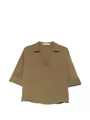 PHILIA LOFT Collared V-neck Blouse