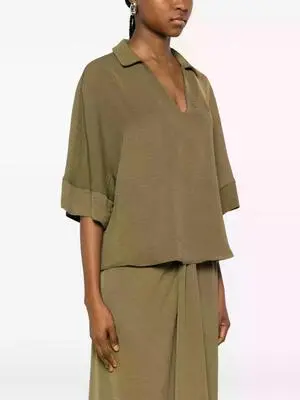 PHILIA LOFT Collared V-neck Blouse