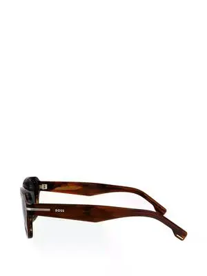 BOSS Logo Square-frame Sunglasses - Brown