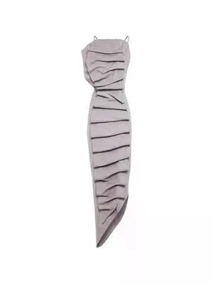 A.W.A.K.E. Mode Draped-detail Asymmetric Midi Dress