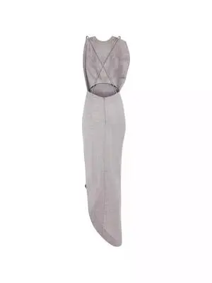 A.W.A.K.E. Mode Draped-detail Asymmetric Midi Dress