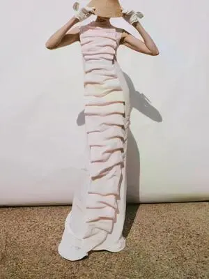 A.W.A.K.E. Mode Ruffled Maxi Dress
