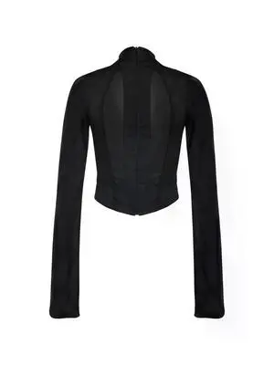 A.W.A.K.E. Mode Bib-front Structured Blouse