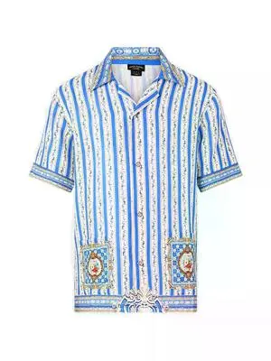 Camilla Striped Short-sleeve Shirt - Blue