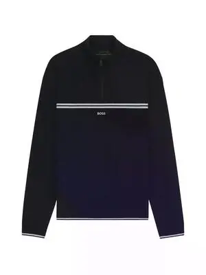 BOSS Stripe-detail Zip-up Sweatshirt - Blue
