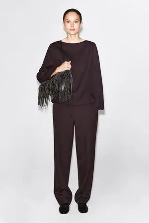 Cos Tailored Wool Straight-leg Pants - Brown