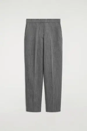 Cos Tailored Wool Straight-leg Pants - Gray