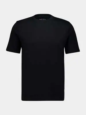 Fedeli Knitted Cotton T-shirt - Black
