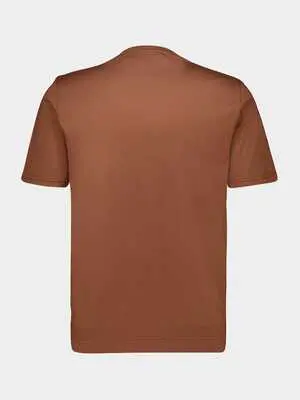 Fedeli Sienna Knitted Cotton T-shirt - Brown