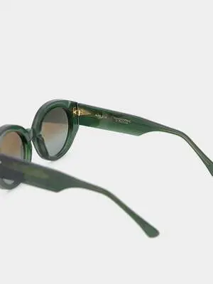 AHLEM Art Deco Round Sunglasses - Green