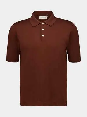 PIACENZA CASHMERE 1733 Chocolate Silk And Cotton Polo Shirt - Brown
