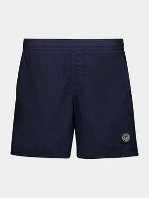 Stone Island Brushed Nylon Swim Trunks - Blue